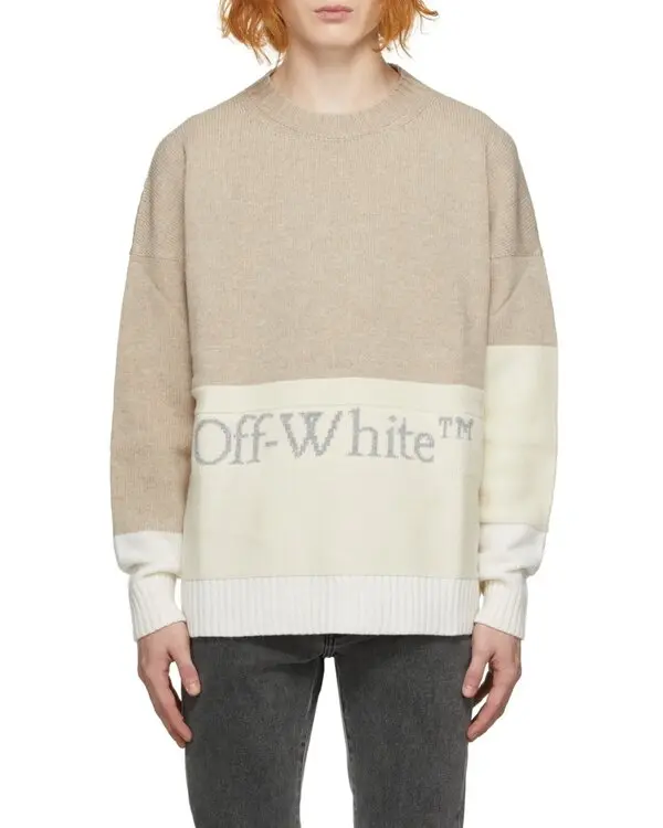 Off-White Colour-block Knitted Jumper - Nude
