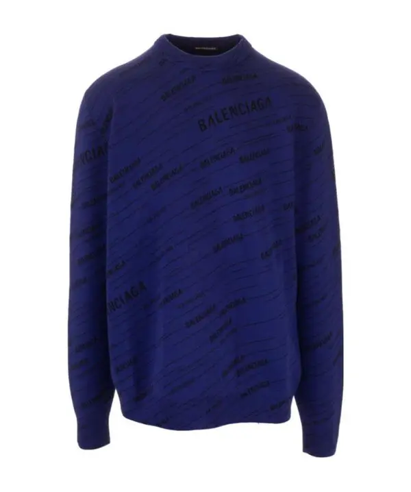 Balenciaga Diagonal Logo Jacquard Sweater