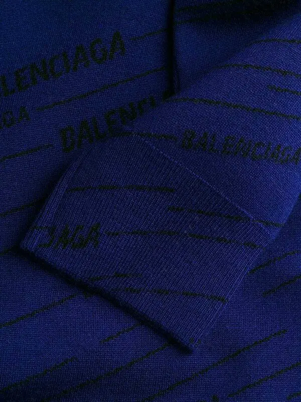 Balenciaga Diagonal Logo Jacquard Sweater