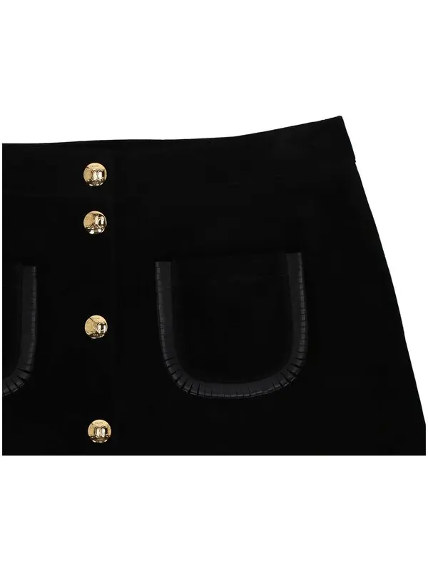 Celine Mini Suede Skirt With Triomphe Snaps