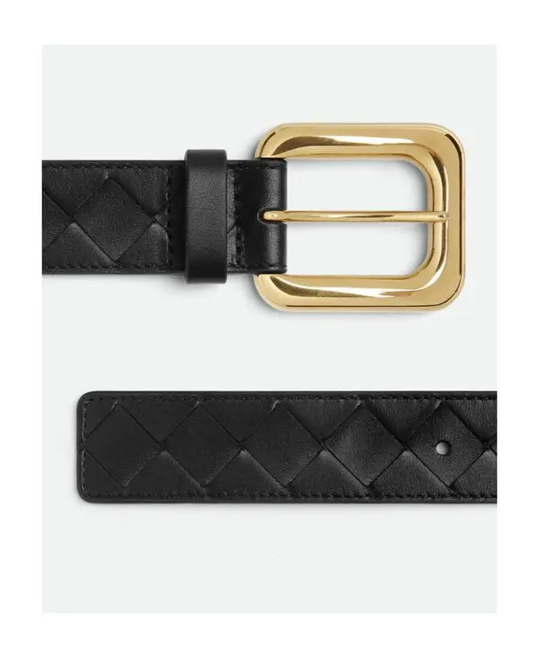 Bottega Veneta Woven Buckle Belt - Black