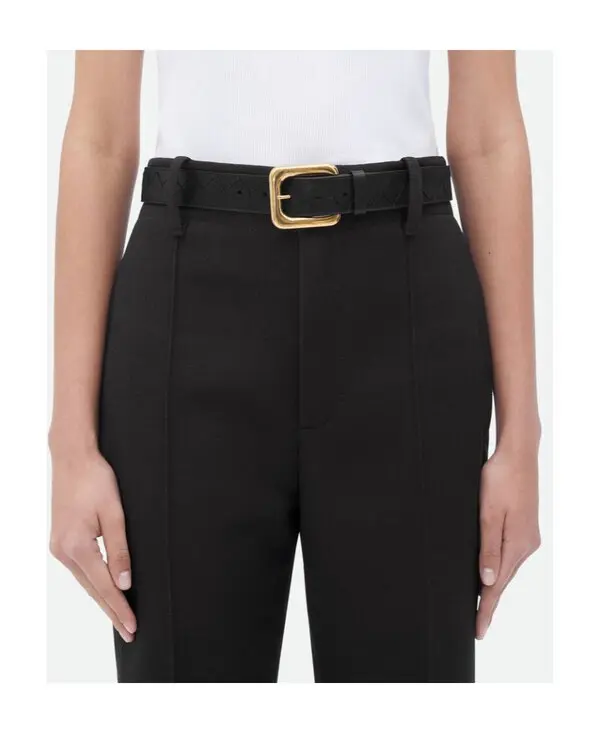 Bottega Veneta Woven Buckle Belt - Black