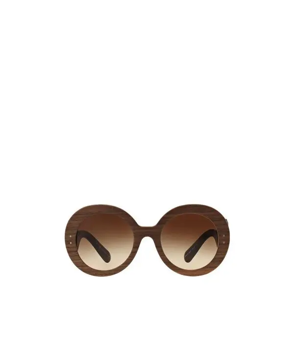 Prada Logo Oval Sunglasses - Brown