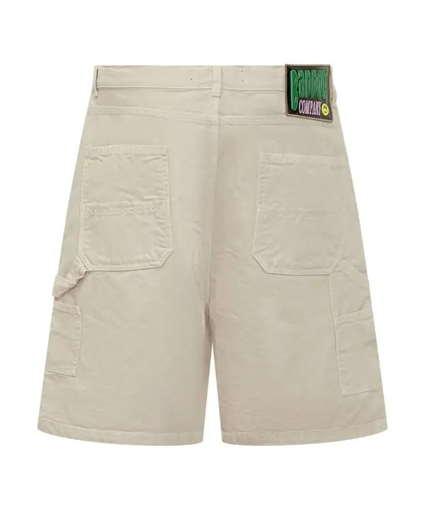 BARROW Logo Patch Cargo Shorts - Light Beige