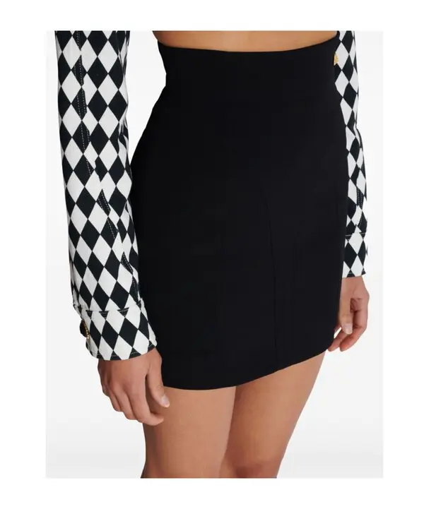 Balmain High-waisted Mini Skirt With Side Zippers