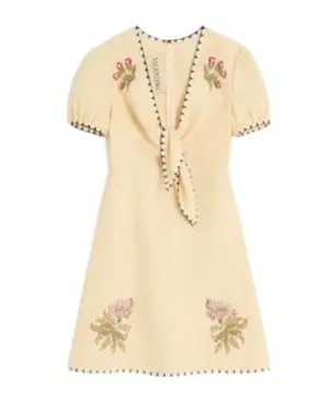 Valentino Garavani Embroidered Mini Dress With Floral Motifs