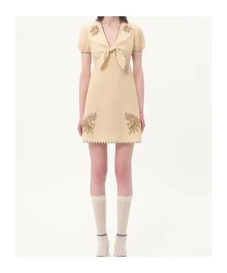 Valentino Garavani Embroidered Mini Dress With Floral Motifs