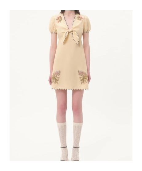Valentino Garavani Embroidered Mini Dress With Floral Motifs