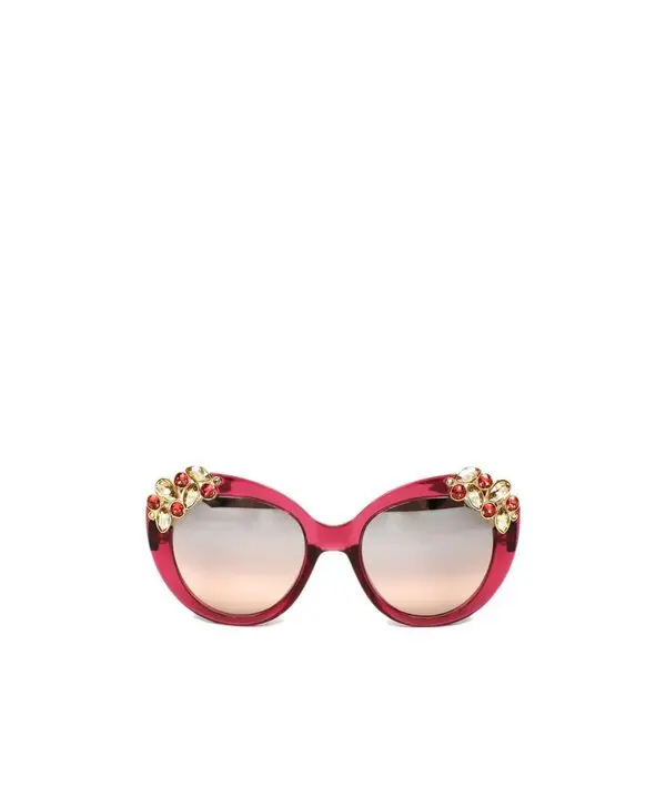 JIMMY CHOO Embellished Cat Eye Sunglasses - Red