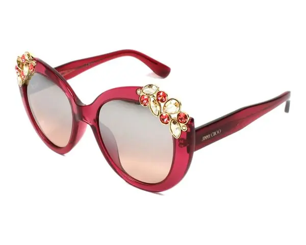 JIMMY CHOO Embellished Cat Eye Sunglasses - Red