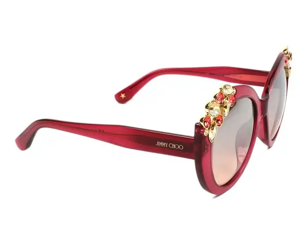 JIMMY CHOO Embellished Cat Eye Sunglasses - Red