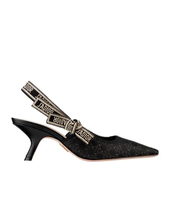 Dior J'adior Slingback Pumps With Bow Detailing - Black