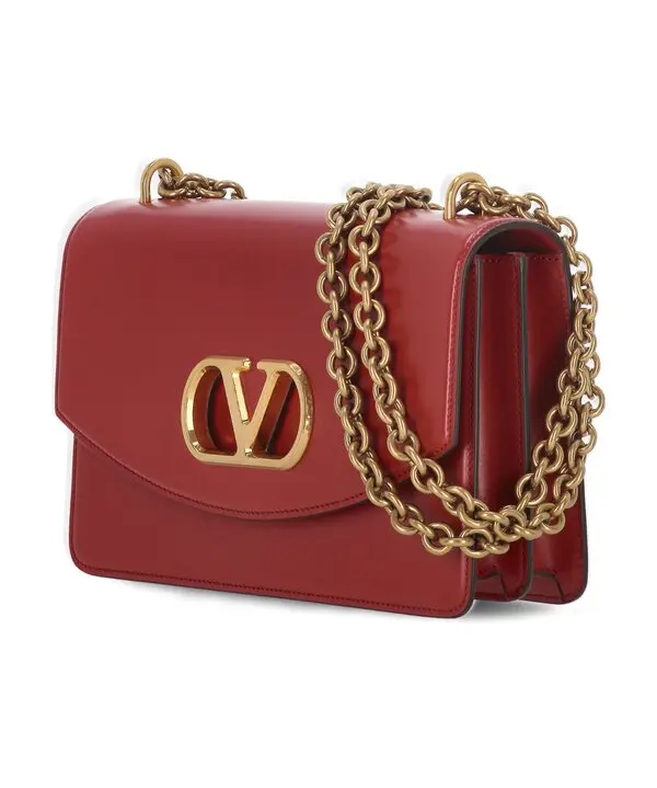 Valentino Garavani V Logo Plaque Shoulder Bag