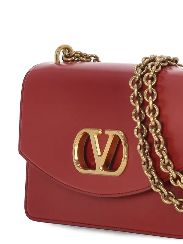 Valentino Garavani V Logo Plaque Shoulder Bag