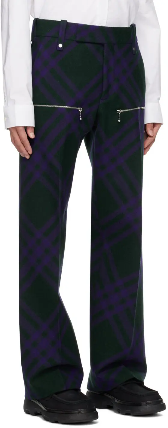 Burberry Check-pattern Wide-leg Trousers