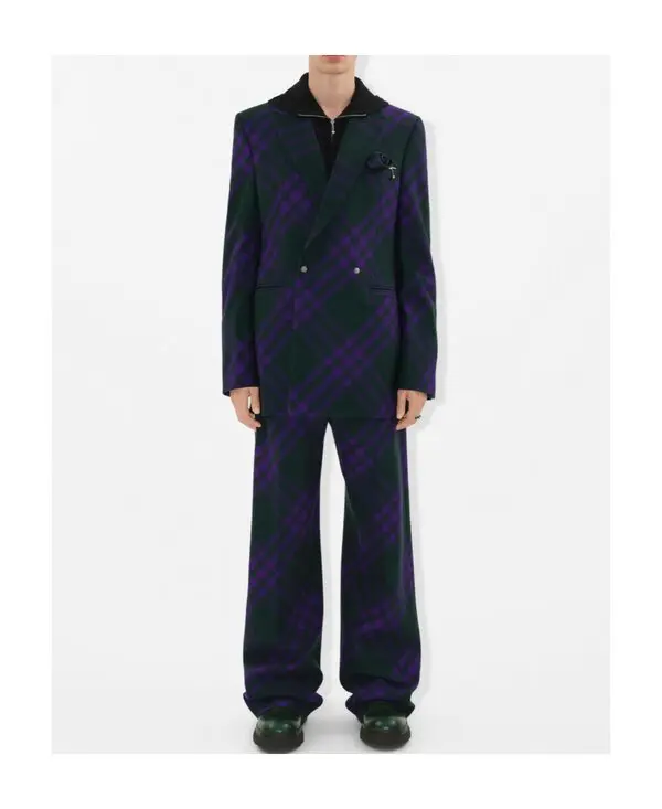 Burberry Check-pattern Wide-leg Trousers
