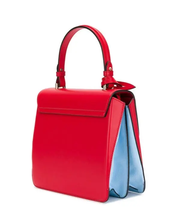 Versace Flip Handbag With Metal Ring Detail