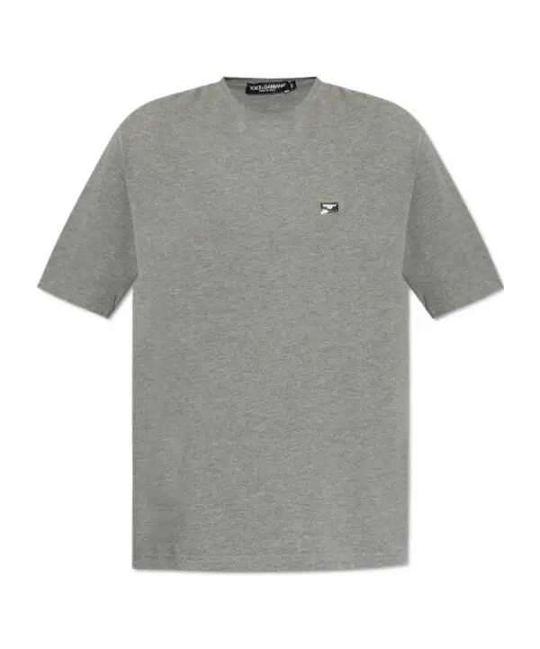 Dolce & Gabbana Dolce Gabbana Logo Tag Crewneck T-shirt - Grey