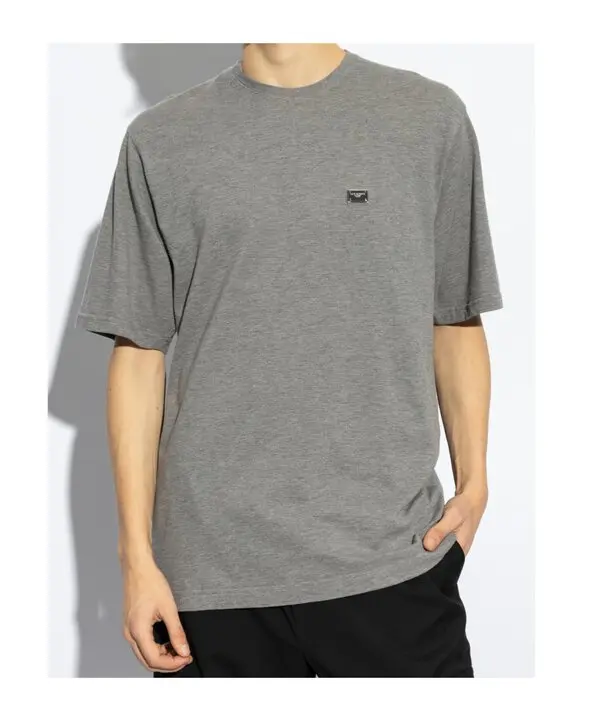 Dolce & Gabbana Dolce Gabbana Logo Tag Crewneck T-shirt - Grey
