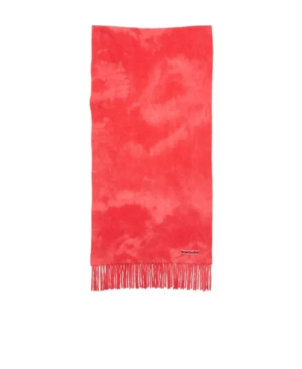 Acne Studios Tie-dye Logo Patch Scarf - Red