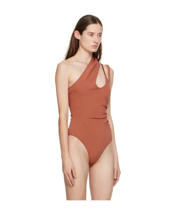 MUGLER Asymmetrical One-shoulder Tailored One-piece