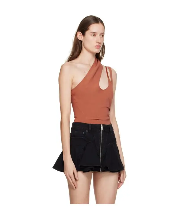 MUGLER Asymmetrical One-shoulder Tailored One-piece