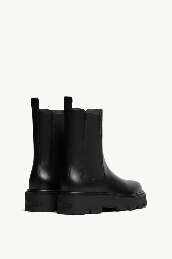 Moncler Aurea Leather Chelsea Boots - Black