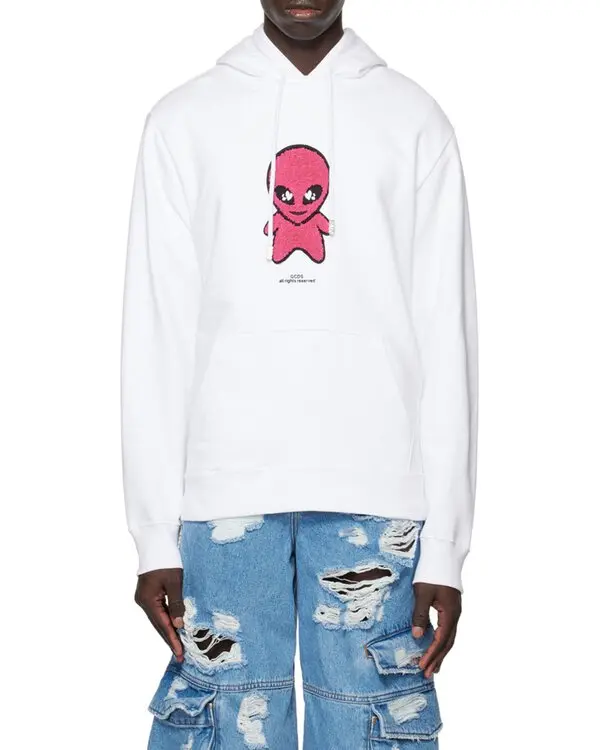 Gcds Weirdo" Drawstring Hoodie - White