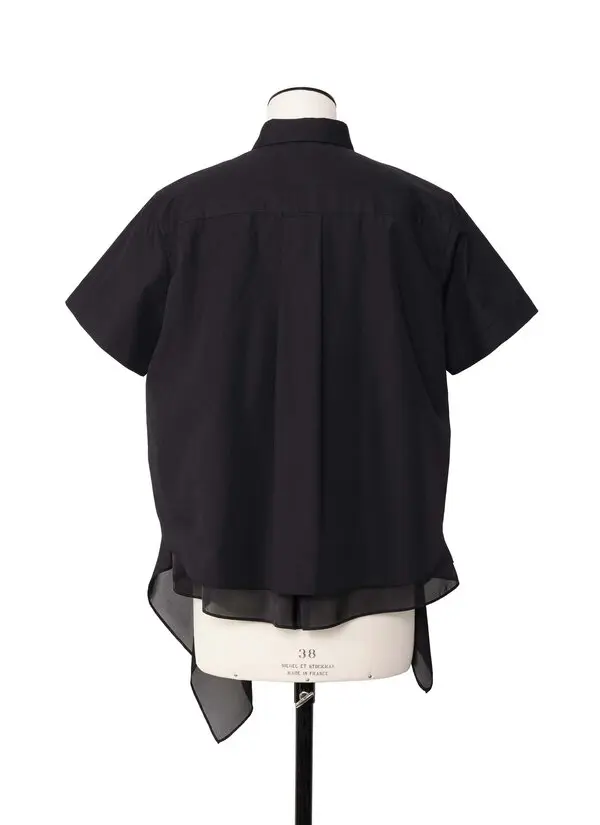 Sacai Short Sleeve Shirt With Draped Detail
