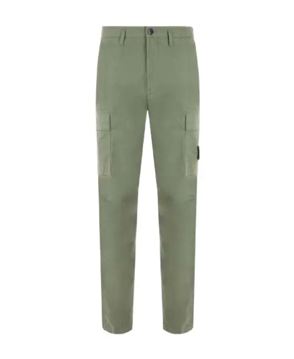 Stone Island Cargo Pants With Logo Patch - Sage