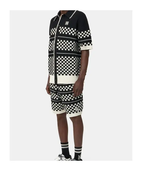 Amiri Chekered Short Sleeved Knitted Shirt