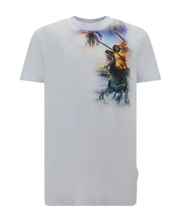 Philipp Plein Hawaii Graphic T-shirt - Gray