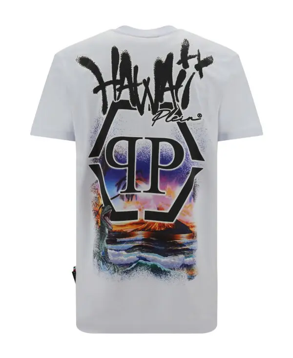 Philipp Plein Hawaii Graphic T-shirt - Gray