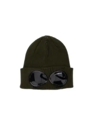 C.P. COMPANY Goggle Detail Knitted Beanie - Black