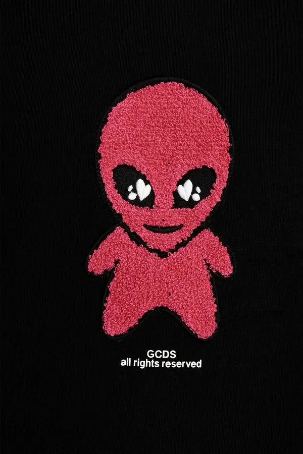 Gcds Weirdo Drawstring Hoodie - Black
