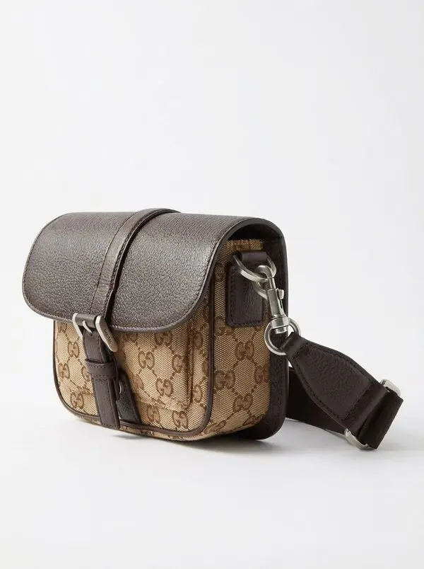 Gucci Gg Monogram Mini Crossbody Bag - Beige/ebony