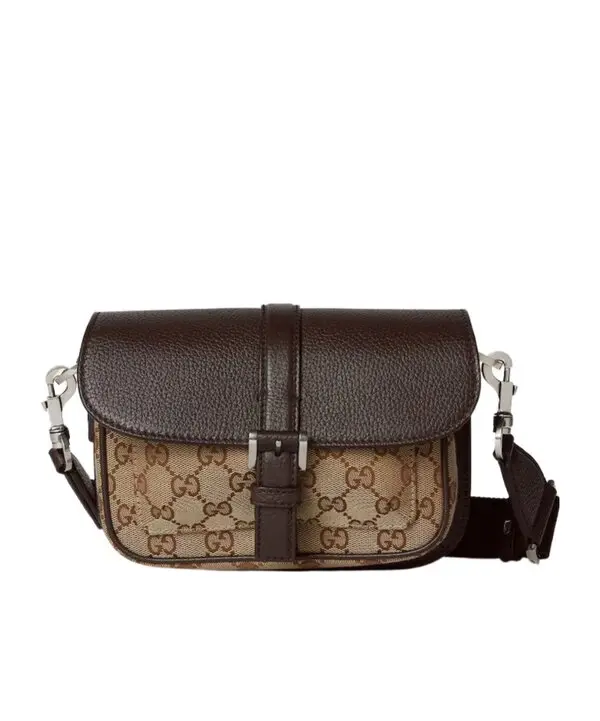 Gucci Gg Monogram Mini Crossbody Bag - Beige/ebony