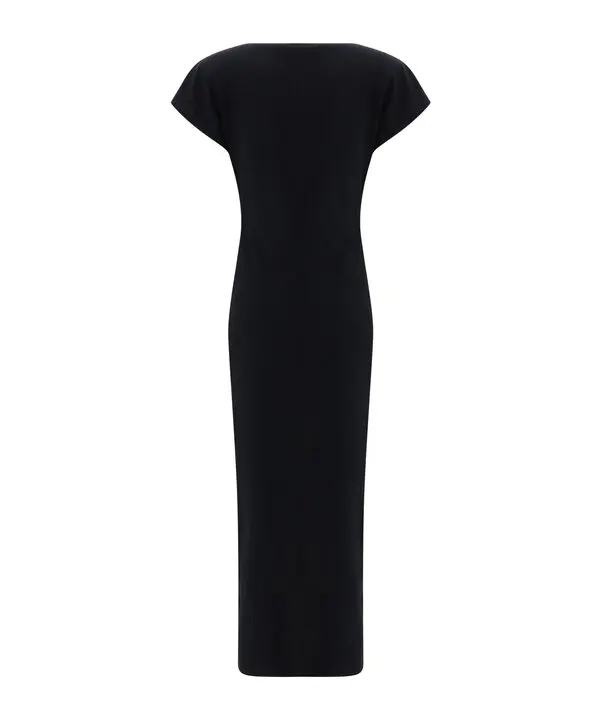Isabel Marant Étoile Ruched Midi Dress With Front Slit - Black