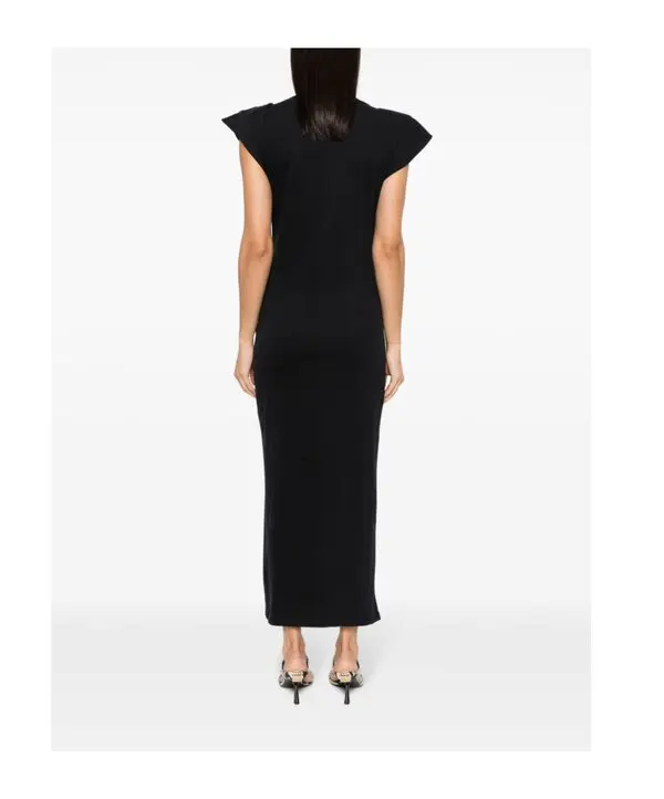 Isabel Marant Étoile Ruched Midi Dress With Front Slit - Black