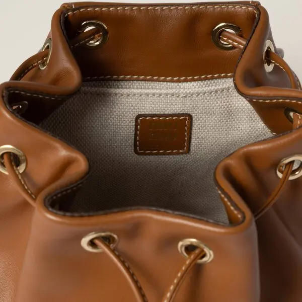 Miu Miu Leather Backpack - Cognac
