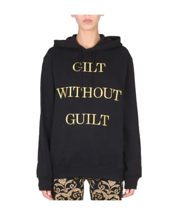 Moschino Long-sleeved Hooded Sweater - Black