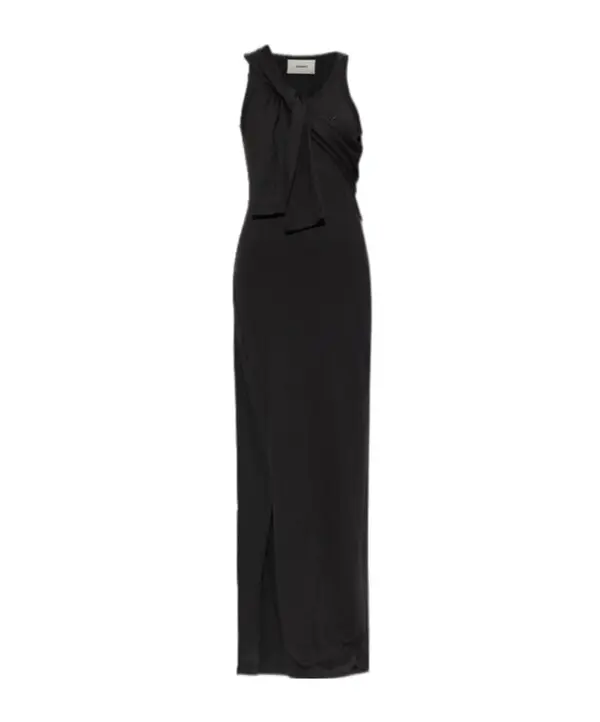 Coperni Knotted Jersey Maxi Dress - Black