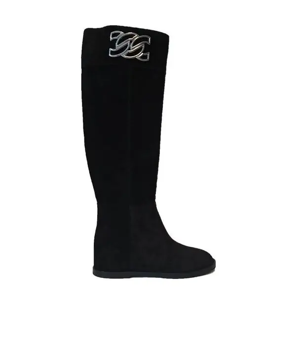 Casadei Logo Knee-high Flat Boots