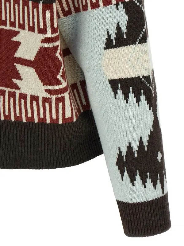Alanui Icon Jacquard Shawl Collar Cardigan With Fringe - Black