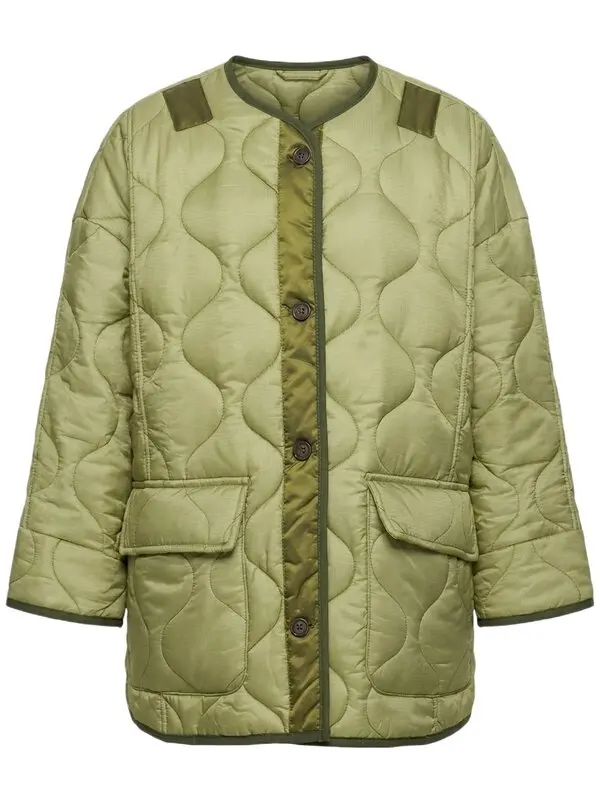 THE FRANKIE SHOP Teddy Oversized Quilted Jacket - Moss Green