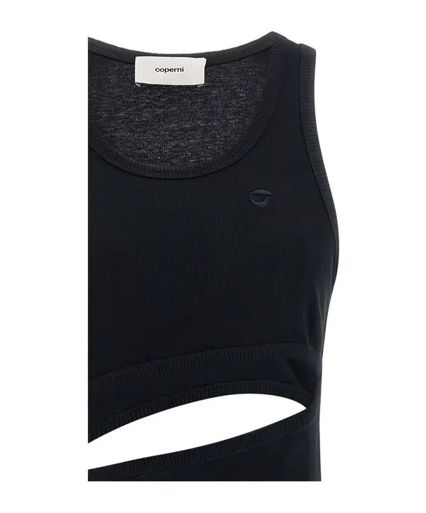 Coperni Ribbed Asymmetrical Cutout Mini Dress