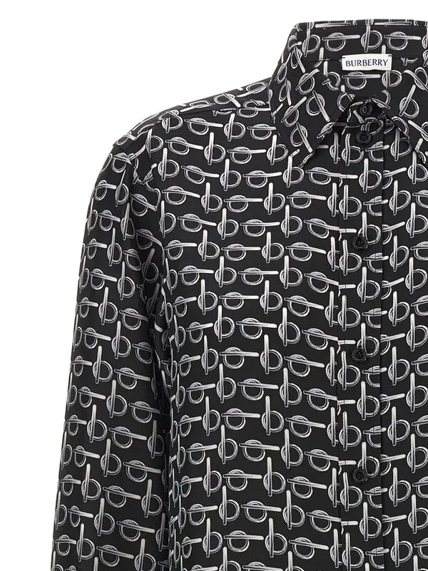 Burberry B Jacquard Long Sleeved Shirt - Black