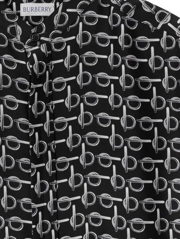 Burberry B Jacquard Long Sleeved Shirt - Black