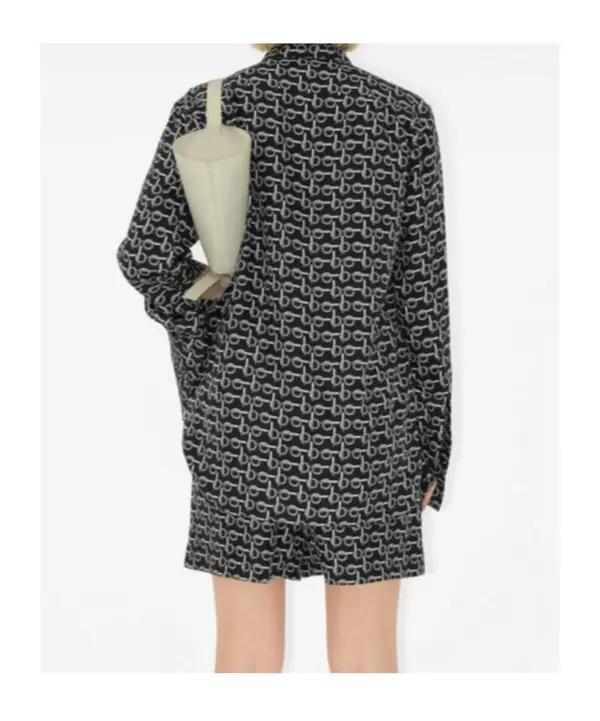 Burberry B Jacquard Long Sleeved Shirt - Black