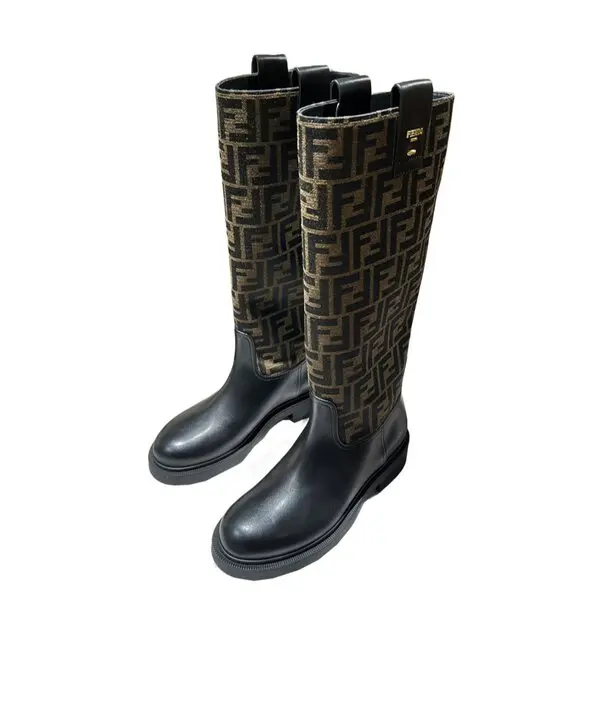 Fendi Paneled Knee-high Boots - Brown